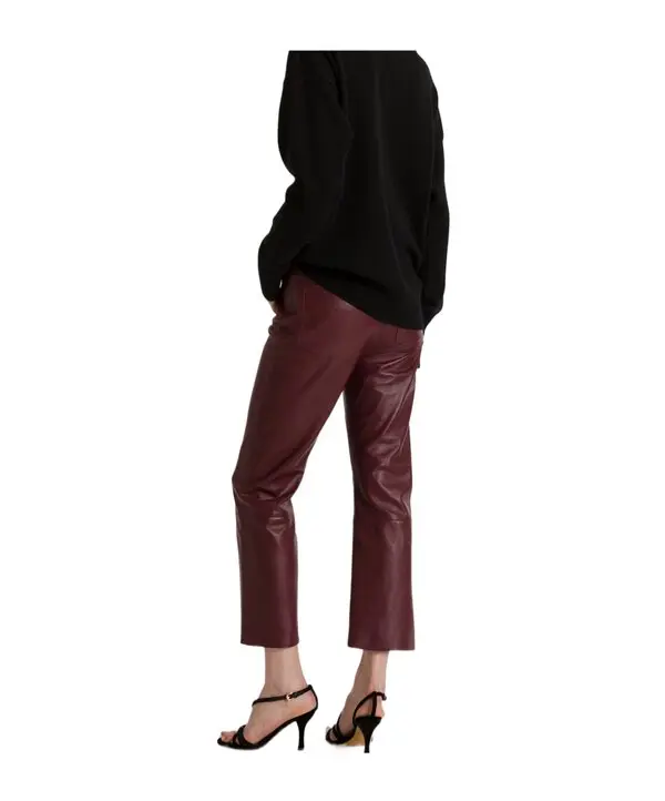 Alberta Ferretti Straight-leg Leather Trousers