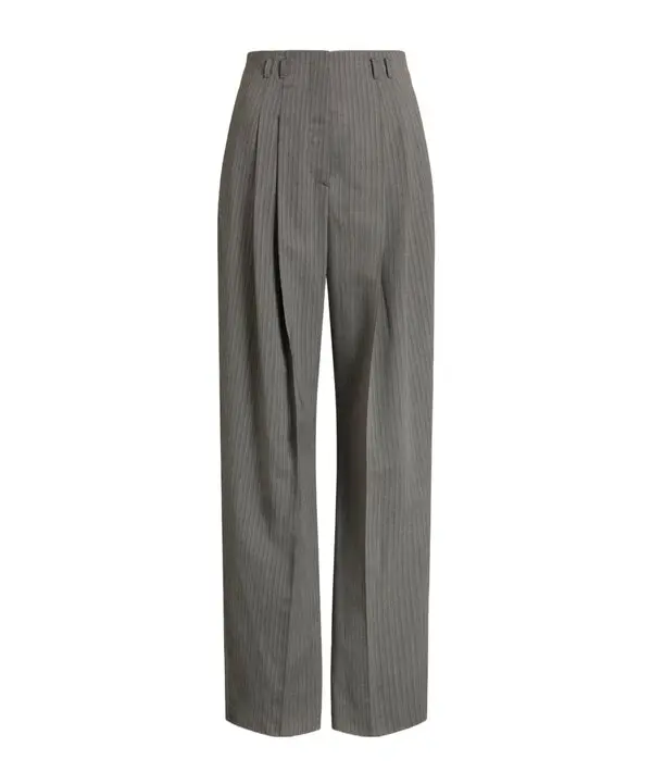 Alberta Ferretti Wide-leg Tailored Trousers With Pleats