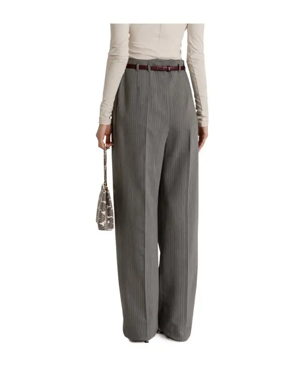 Alberta Ferretti Wide-leg Tailored Trousers With Pleats