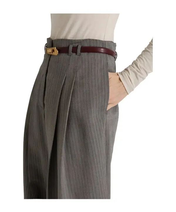 Alberta Ferretti Wide-leg Tailored Trousers With Pleats