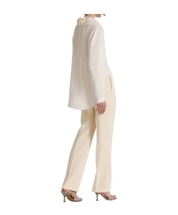 Alberta Ferretti Fluid Blouse With Sculptural Ruffled Collar