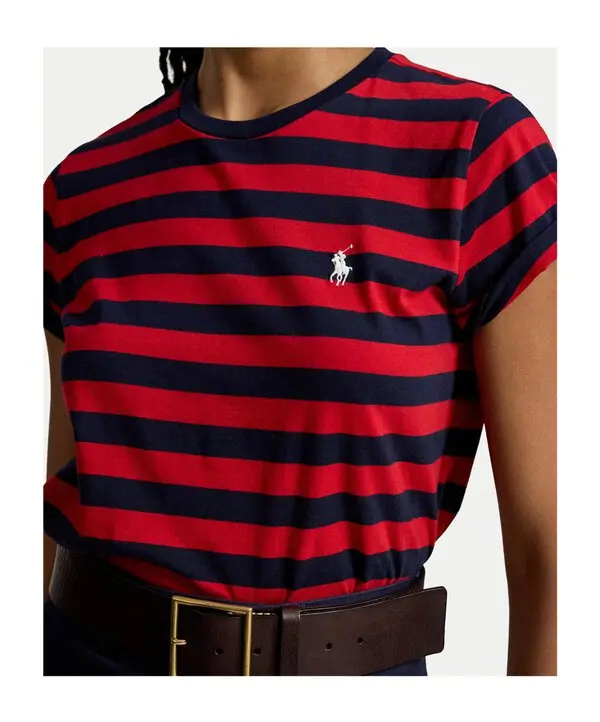 Polo Ralph Lauren Striped Logo Embroidered T-shirt