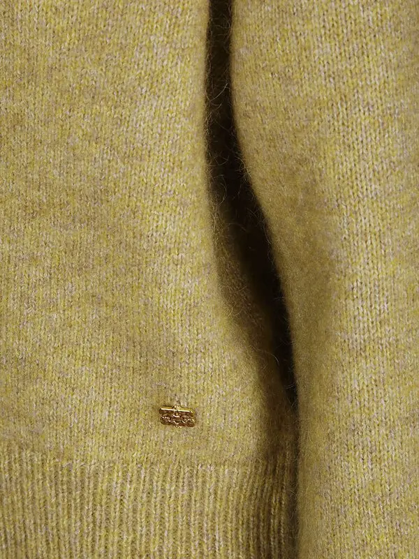 GANNI Mélange Deep V-neck Knitted Sweater