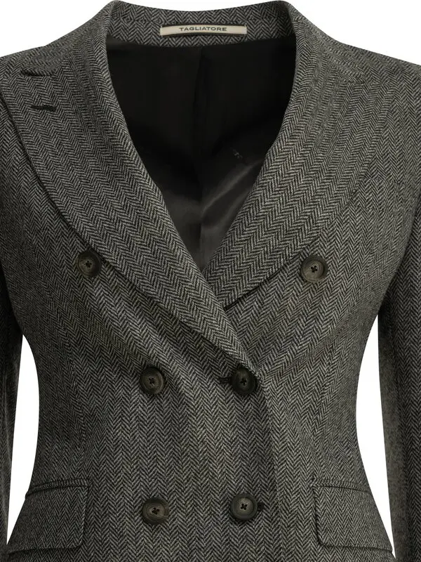 Tagliatore Double-breasted Herringbone Blazer