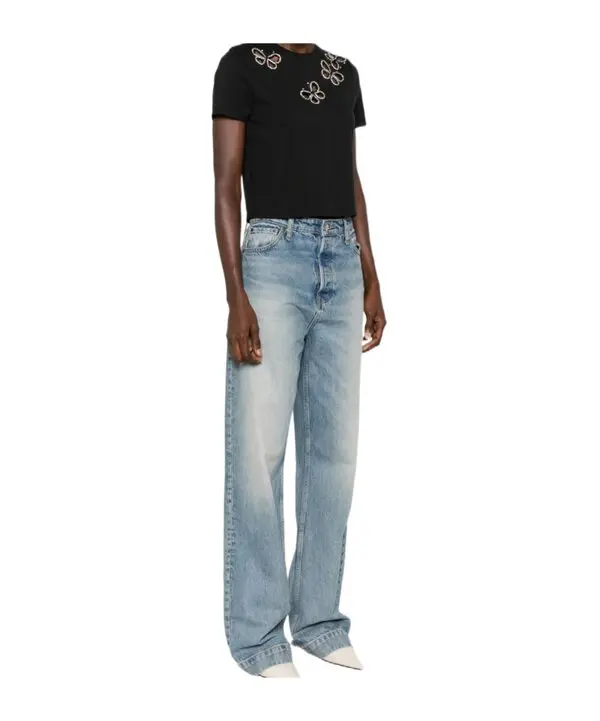 ALICEOLIVIA Alice + Olivia Embellished Butterfly T-shirt