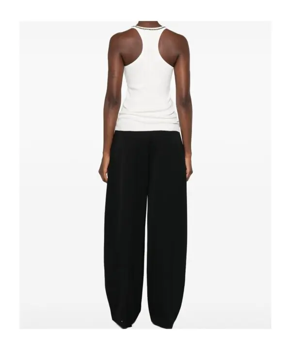 Elisabetta Franchi Ribbed Knit Chain-trimmed Tank Top