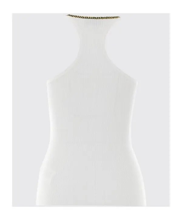 Elisabetta Franchi Ribbed Knit Chain-trimmed Tank Top