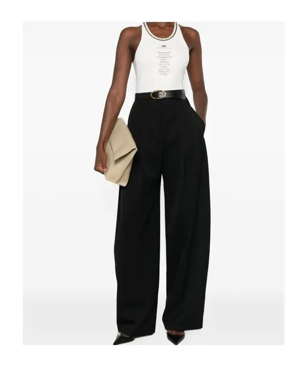 Elisabetta Franchi Ribbed Knit Chain-trimmed Tank Top