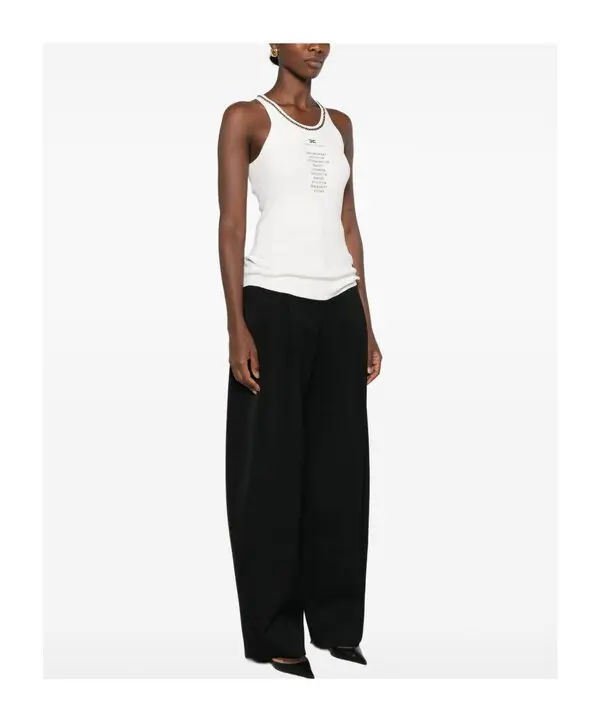 Elisabetta Franchi Ribbed Knit Chain-trimmed Tank Top