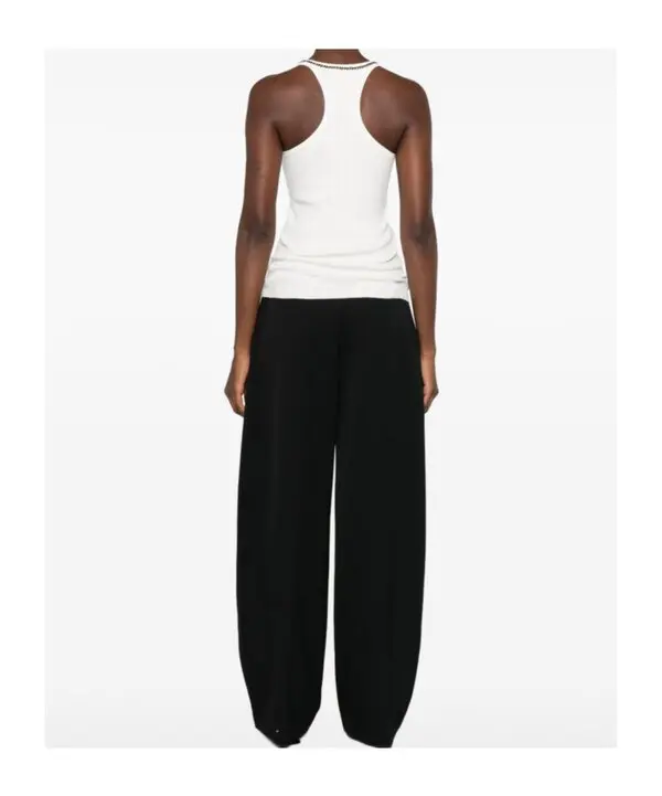 Elisabetta Franchi Ribbed Knit Chain-trimmed Tank Top