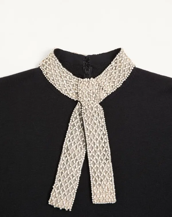 Valentino Garavani Embellished Scarf Detailed Jumper