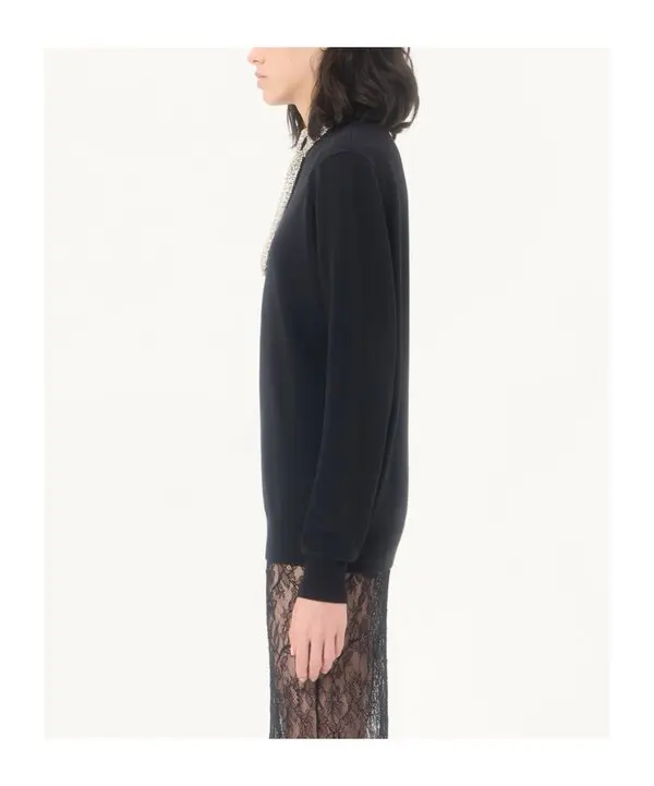 Valentino Garavani Embellished Scarf Detailed Jumper