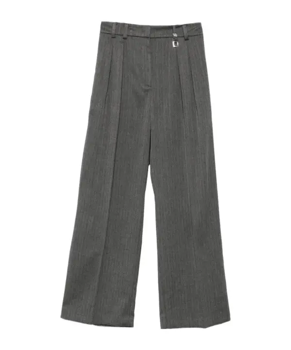 Patrizia Pepe Herringbone Pinstripe Trousers - Grey