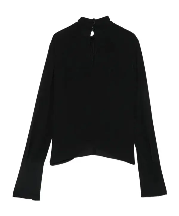 Patrizia Pepe Pleated High-neck Blouse