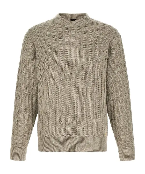 Hugo Boss Cotton Sweater With Jacquard Weave