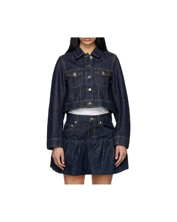 GANNI Cropped Denim Jacket