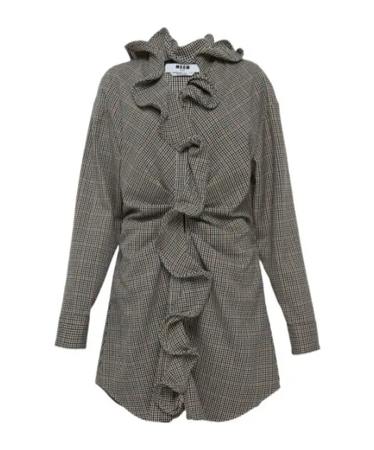 MSGM Abito Ruffle Detailed Mini Dress