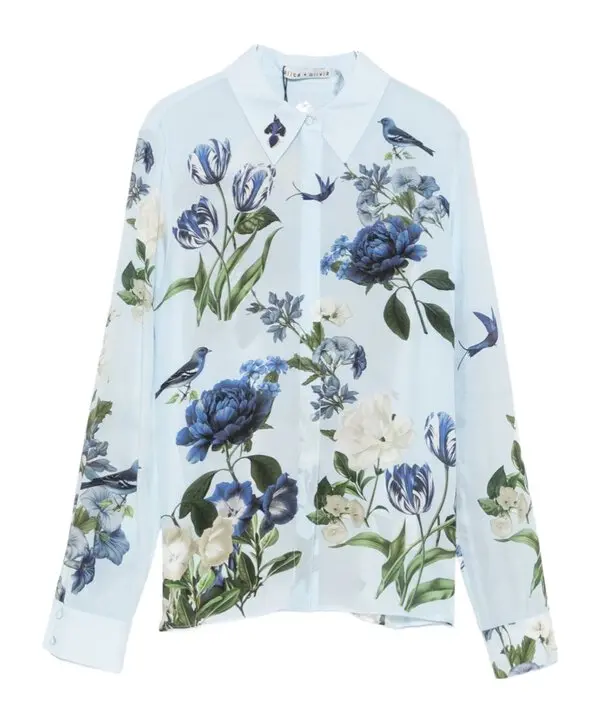 ALICEOLIVIA Floral-print Long-sleeve Shirt