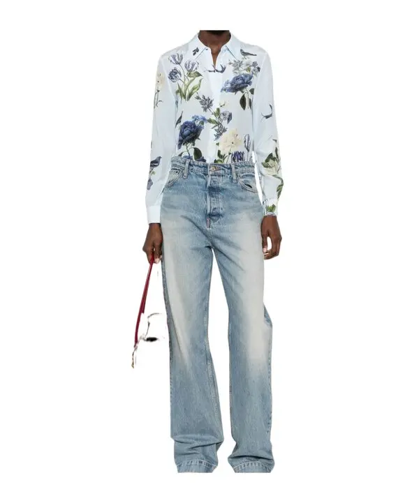 ALICEOLIVIA Floral-print Long-sleeve Shirt