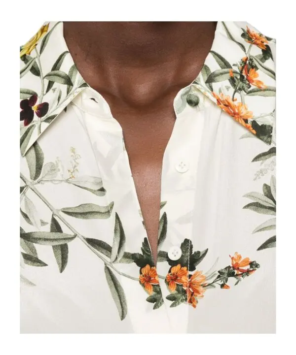 ALICEOLIVIA Alice + Olivia Floral Print Silk-blend Shirt