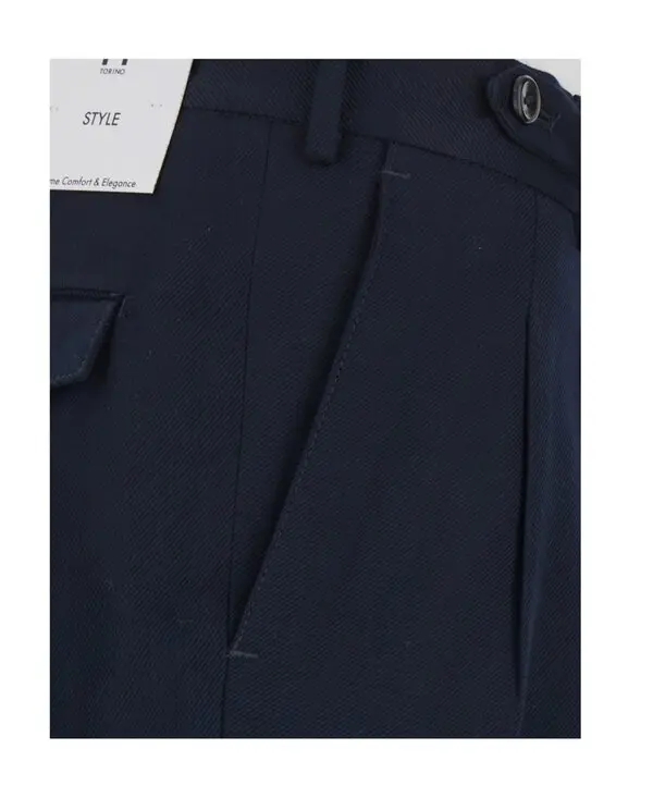 PT TORINO Tailored Trousers With Belt Loops - Blu