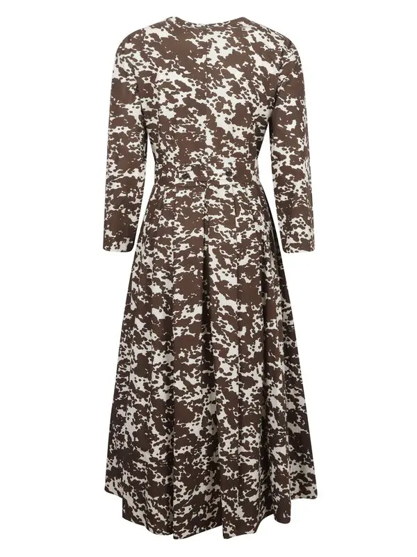 Max Mara Pattern-printed Fit & Flare Midi Dress