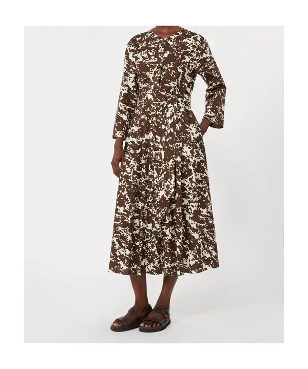 Max Mara Pattern-printed Fit & Flare Midi Dress