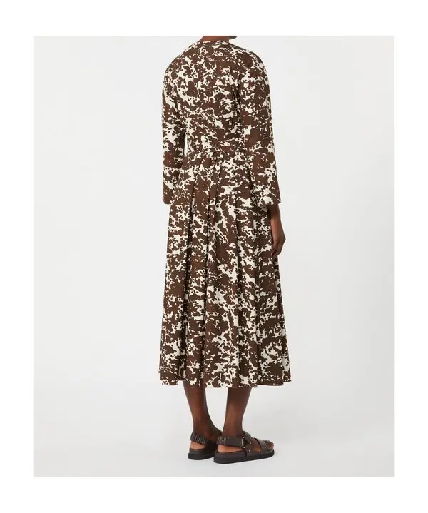 Max Mara Pattern-printed Fit & Flare Midi Dress