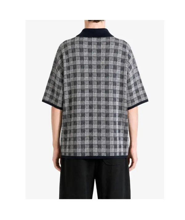 THE ELDER STATESMAN Checked Short-sleeve Polo Shirt