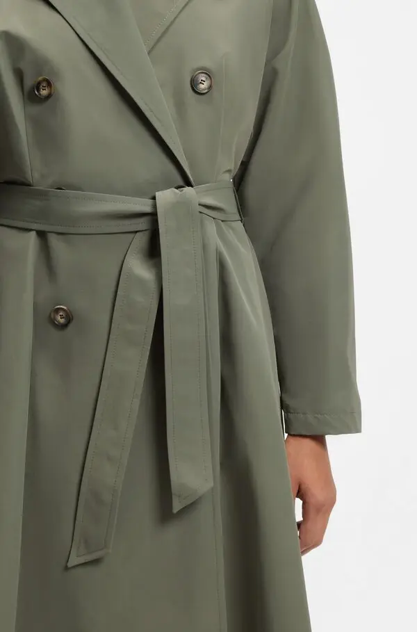 Hugo Boss Water-repellent Trench Coat With Belt