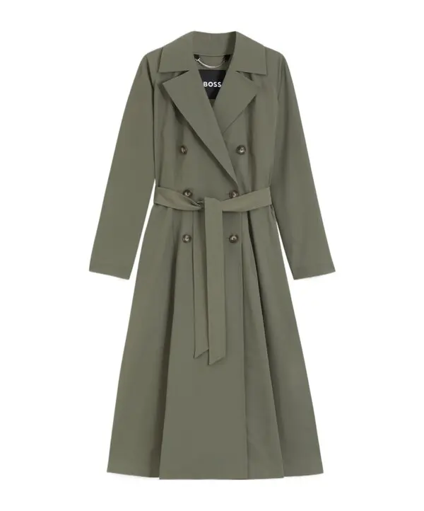 Hugo Boss Water-repellent Trench Coat With Belt