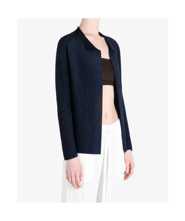 Issey Miyake Pleated Jacket - Dark Navy