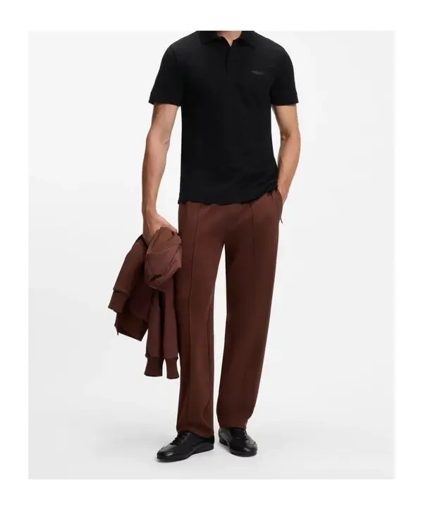 Hugo Boss X Aston Martin Polo Shirt In Mercerized Cotton Jacquard - Black