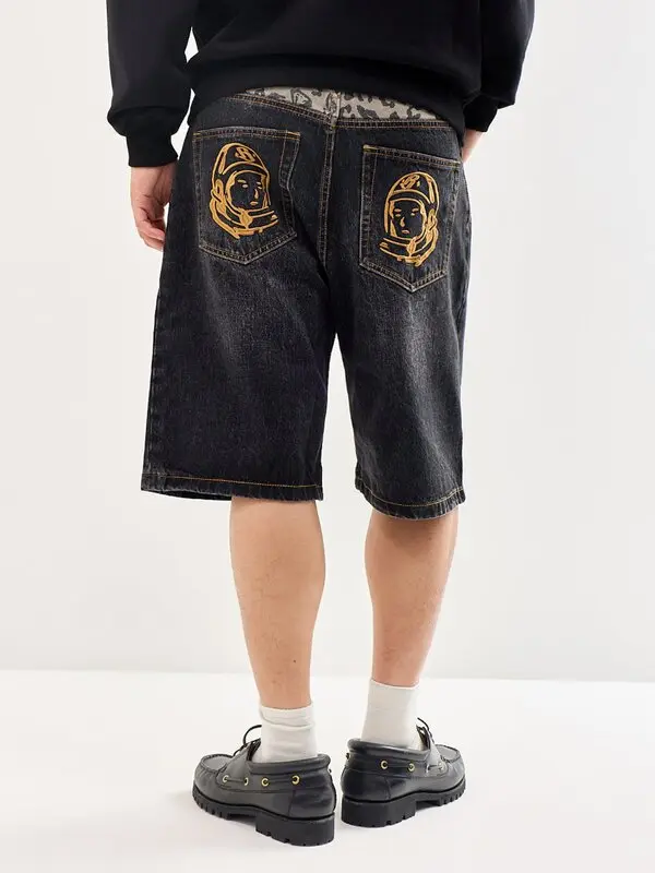 BILLIONAIRE BOYS CLUB Leopard-print Panel Denim Shorts