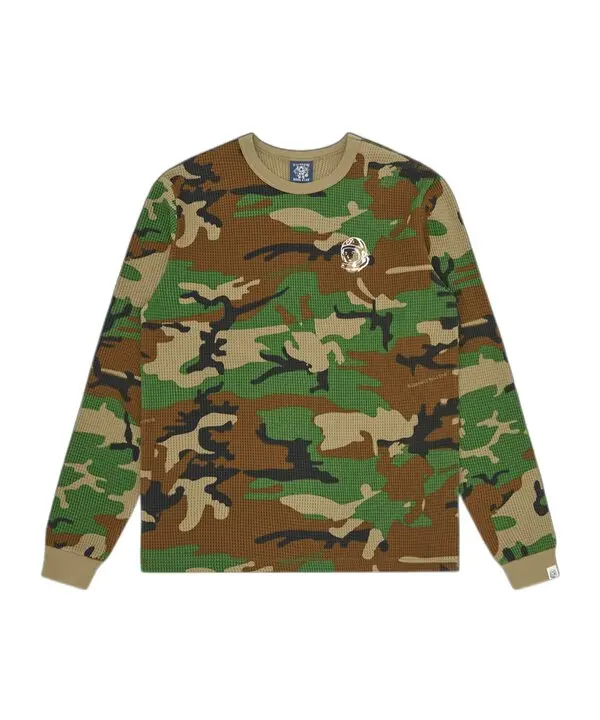 BILLIONAIRE BOYS CLUB Waffle Ls T-shirt - Camo