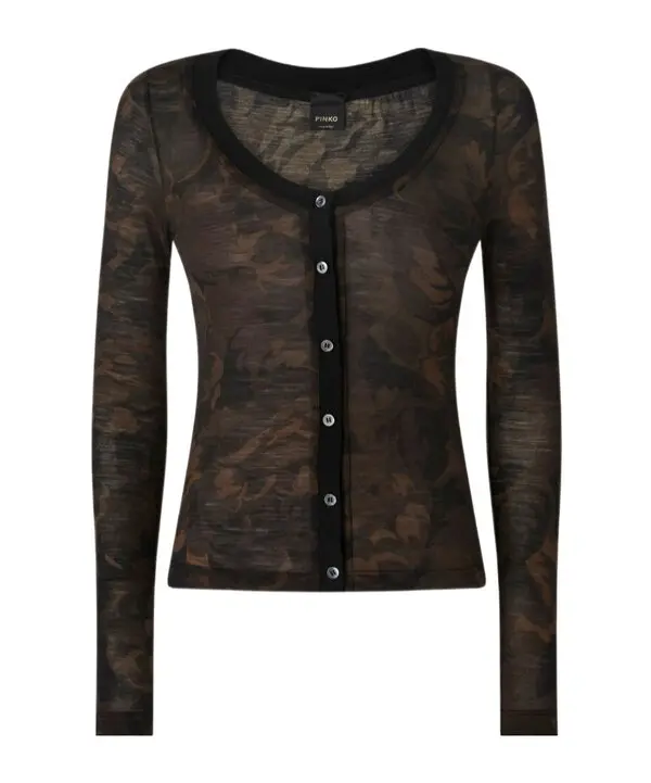 Pinko Floral Print Long Sleeve Cardigan