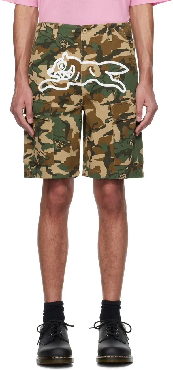 ICECREAM Running Dog Camo Cargo Shorts
