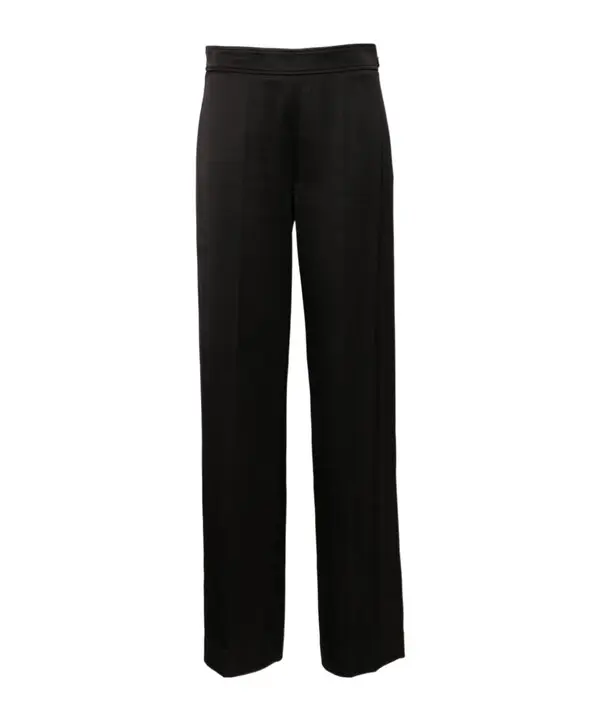 JIL SANDER Twill Wide Leg Trousers - Black