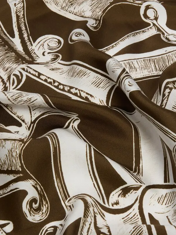 Max Mara Printed Silk Twill Oversized Scarf