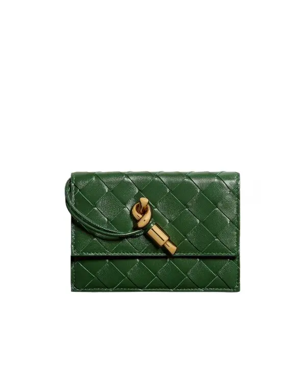 Bottega Veneta Andiamo Zipped Card Case - Basil Green
