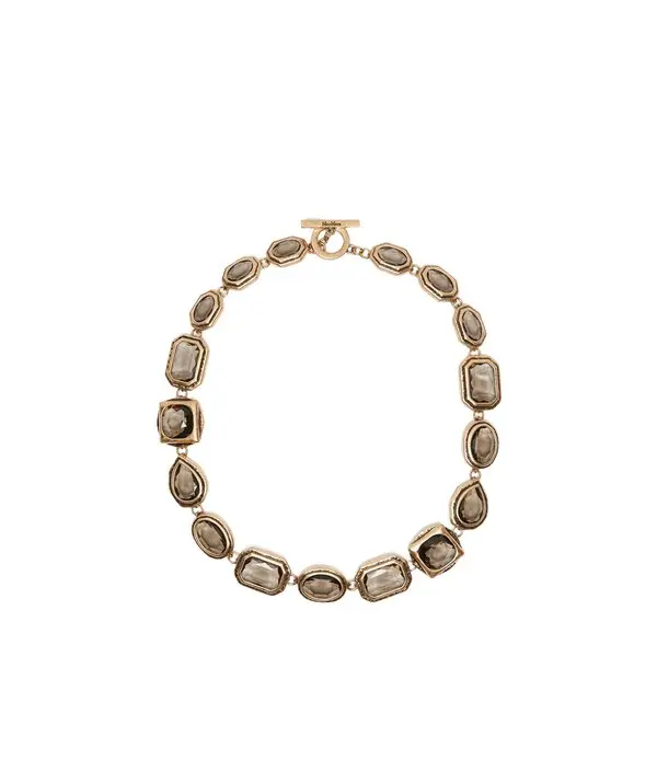 Max Mara Choker Necklace With Settings Light Grey - Light Gray
