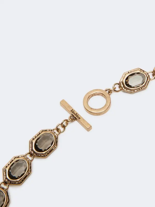 Max Mara Choker Necklace With Settings Light Grey