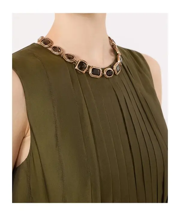 Max Mara Choker Necklace With Settings Light Grey