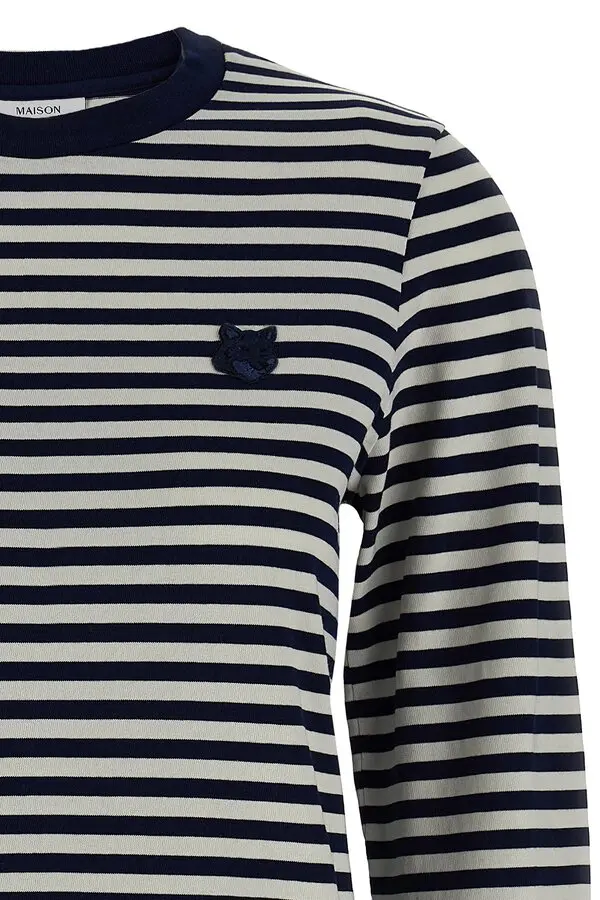 Maison Kitsuné Bold Fox Head Striped Sweater