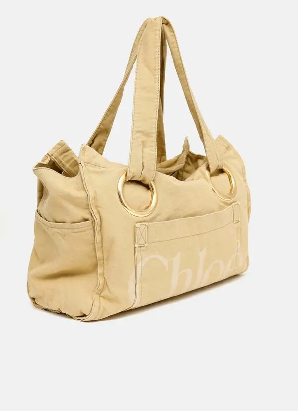 Chloé Logo Printed Plage Tote Bag