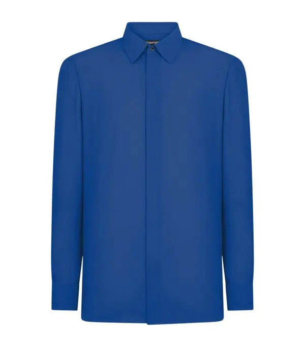 TOM FORD Cotton-silk Shirt - Blue