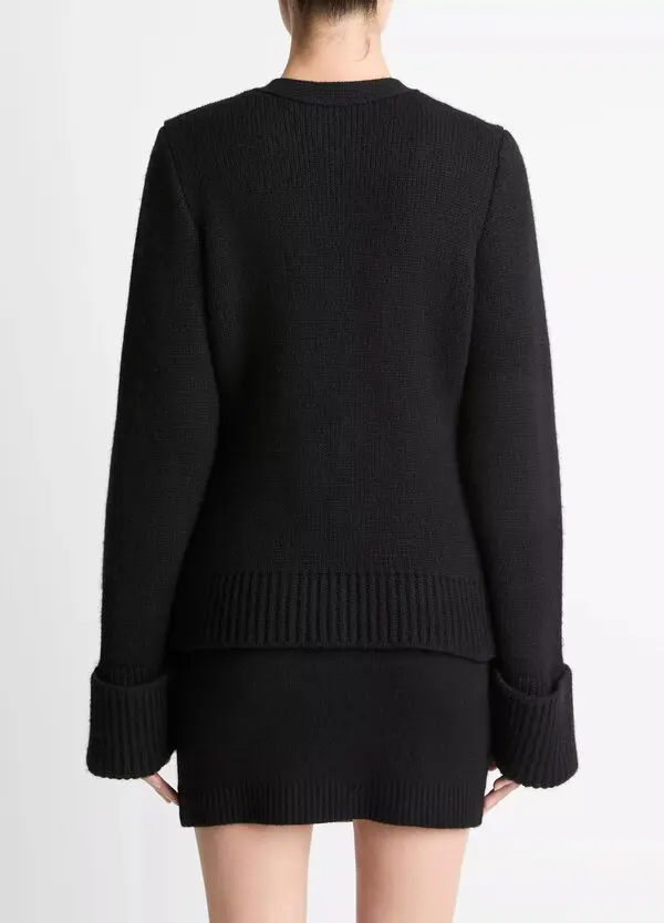 Vince Double-faced Ribbed Cardigan