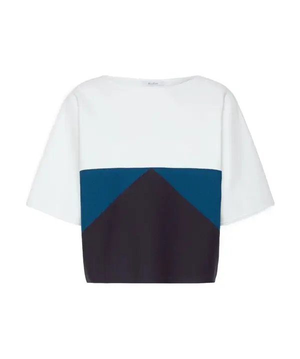 Max Mara Relaxed-fit Stretch Viscose Sweater - Navy