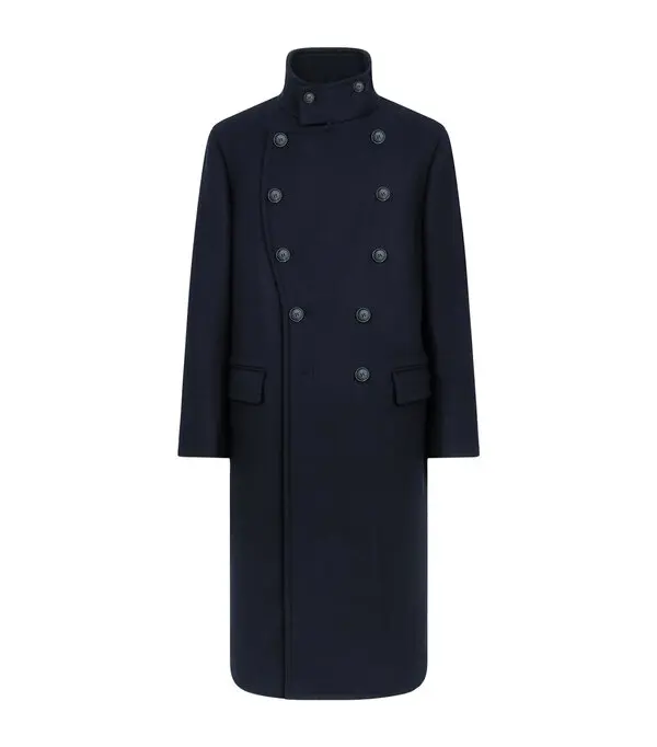 TOM FORD Wool Military Overcoat - Navy