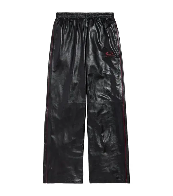 Balenciaga Lambskin Piped Trousers - Red